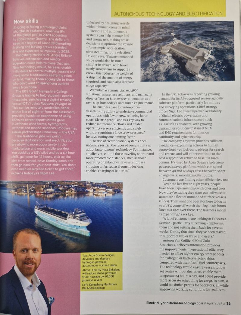 Robosys makes waves with VOYAGER AI at the Autonomous Ship Expo – Robosys